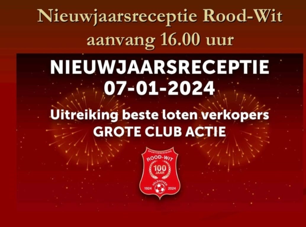 Kerstgroet Rood-Wit en uitnodiging Nieuwjaarsreceptie | S.V. Rood-Wit Veldhoven